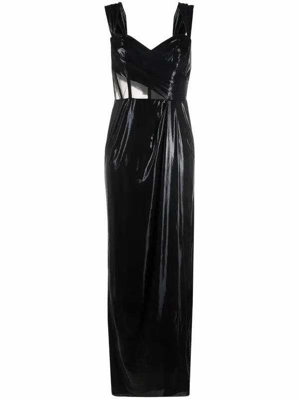 Marchesa Sheer-panel Sleeveless Dress