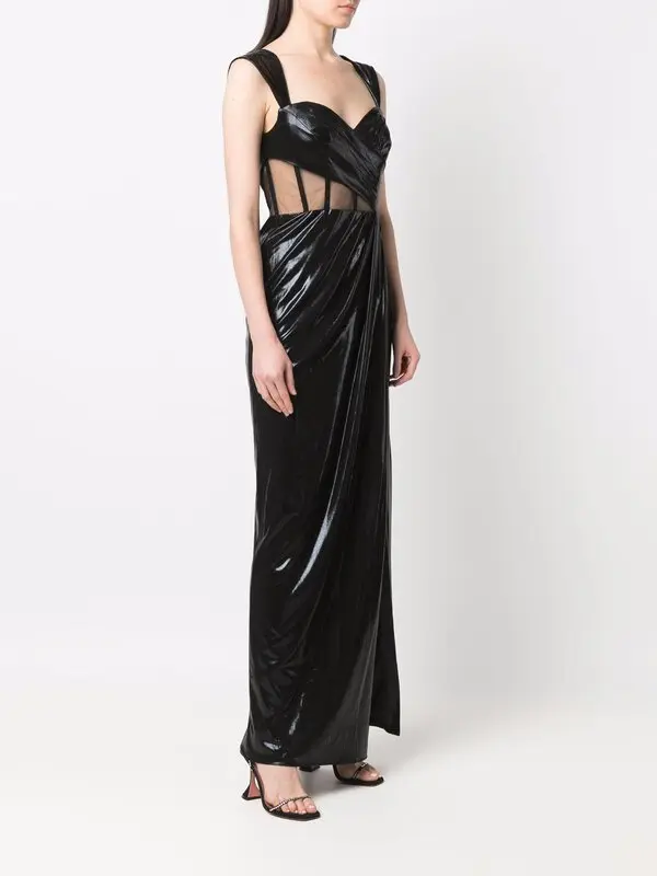 Marchesa Sheer-panel Sleeveless Dress