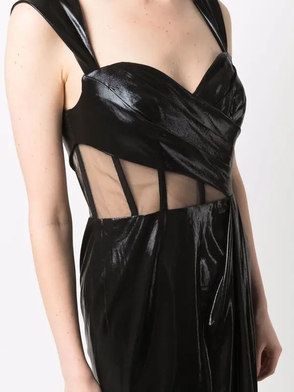 Marchesa Sheer-panel Sleeveless Dress