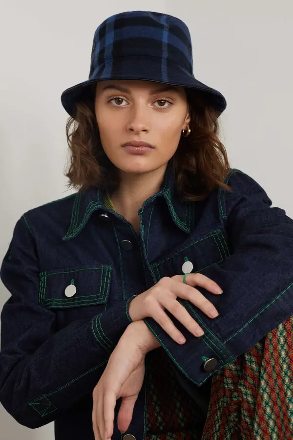 Burberry Check Pattern Bucket Hat With Wide Brim - NWT s-l400.jpg main image 4