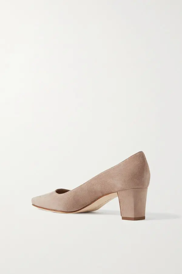 Manolo Blahnik Okkatopla 50 Suede Pumps - Neutrals