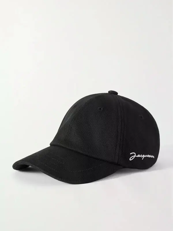 Jacquemus Embroidered Cotton-twill Baseball Cap - Black