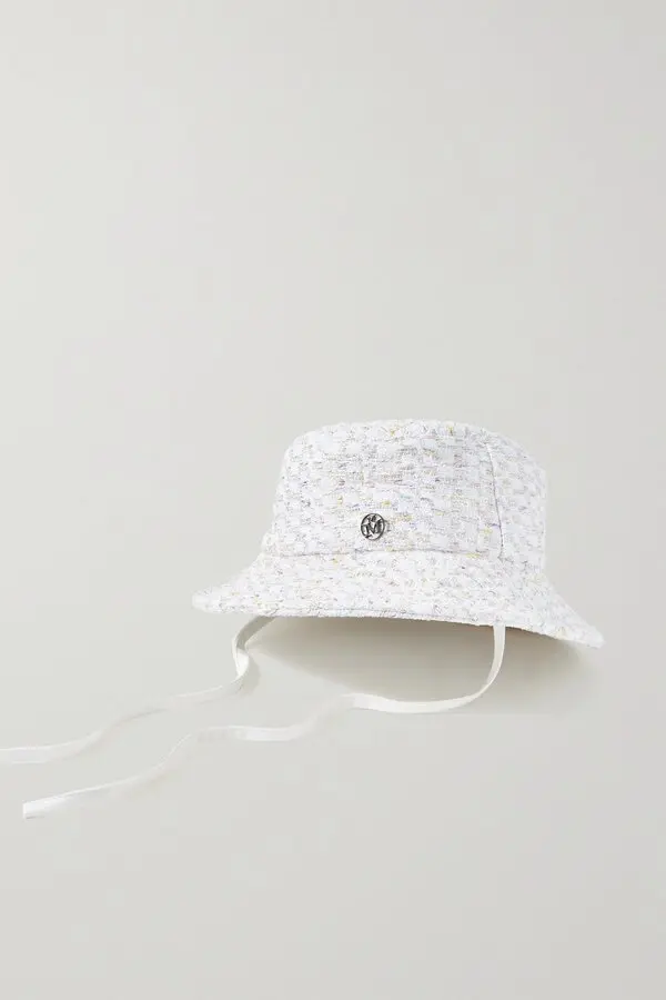 MAISON MICHEL Angele Metallic Tweed Bucket Hat