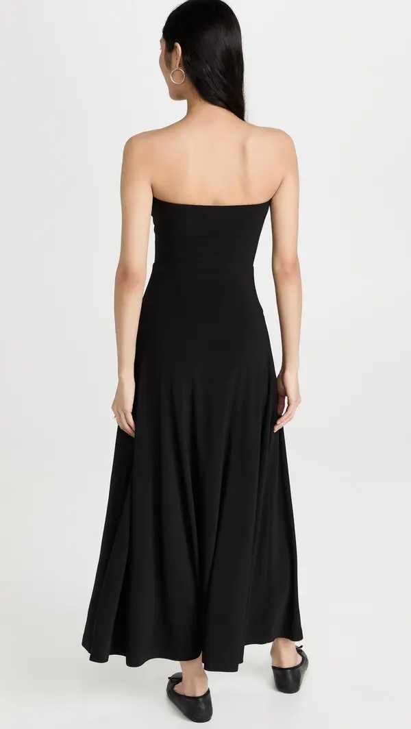 Norma Kamali Strapless Flared Midi Dress