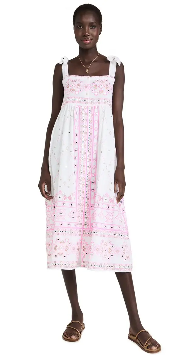 JULIET DUNN Tie Shoulder Dress