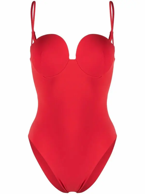 Magda Butrym Retro Bustier Swimsuit - Red