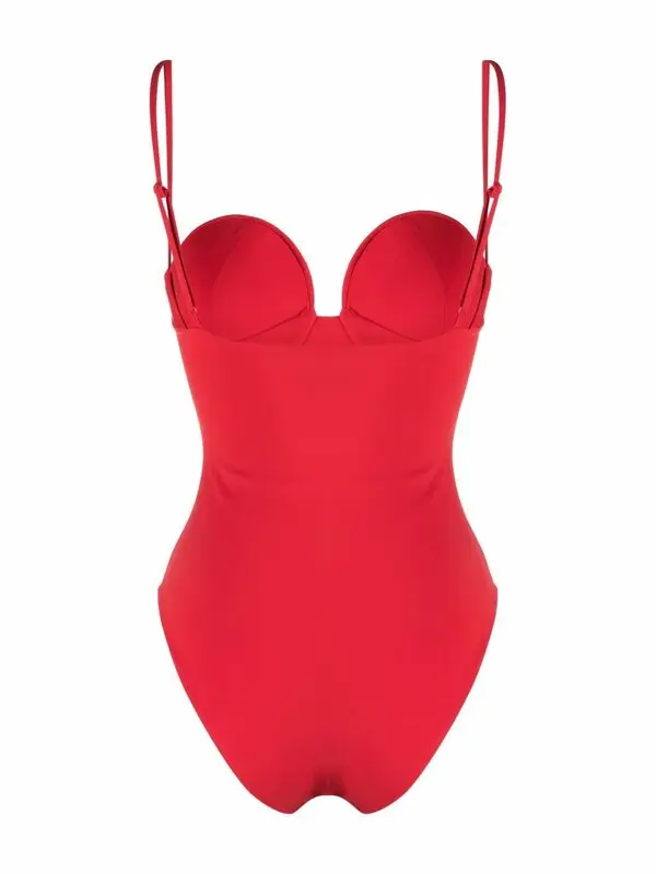 Magda Butrym Retro Bustier Swimsuit - Red