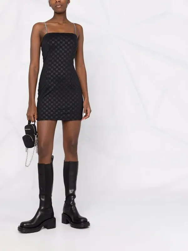 MISBHV Monogram Chain-link Strap Mini Dress - Black