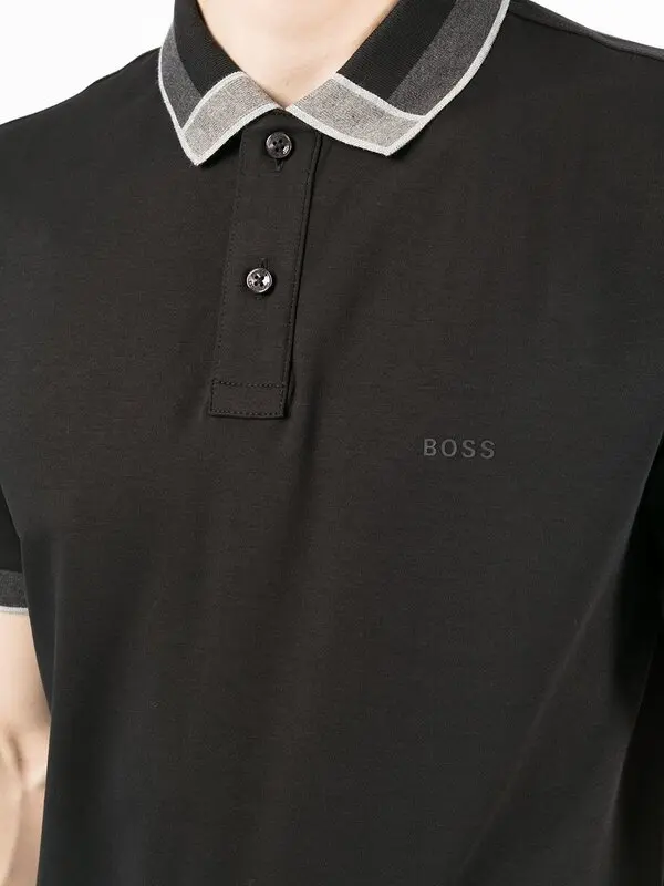 BOSS Panelled-collar Polo Hirt