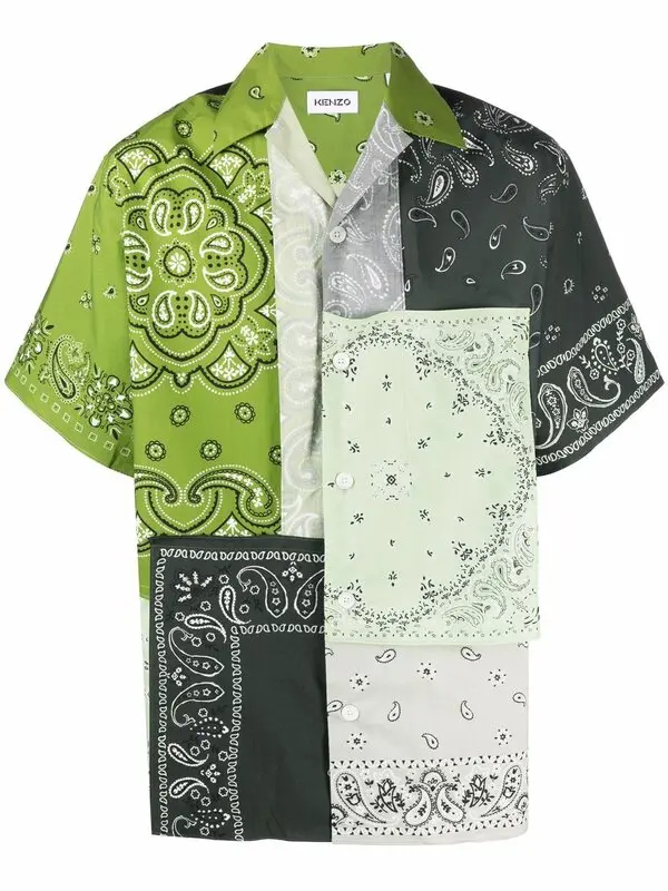 Kenzo Bandana-patchwork Short-sleeve Shirt