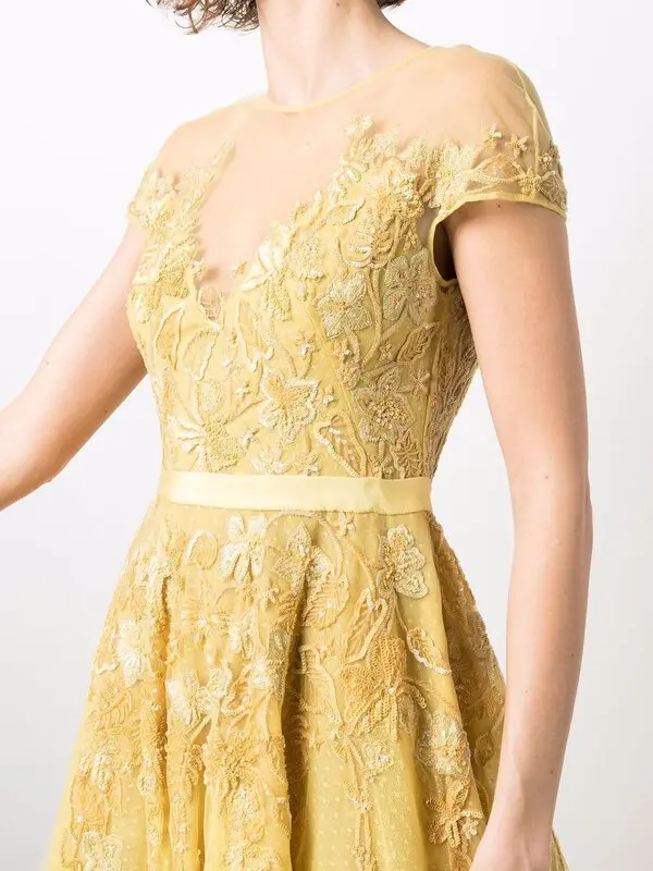 zuhair murad midi dress Zuhair Murad Embroidered Midi Dress