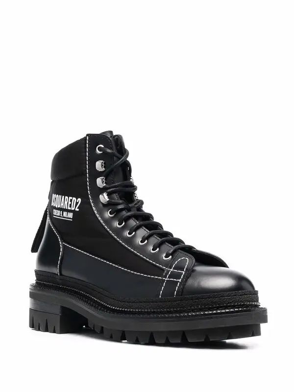 Dsquared2 Paneled Lace-up Ankle Boots