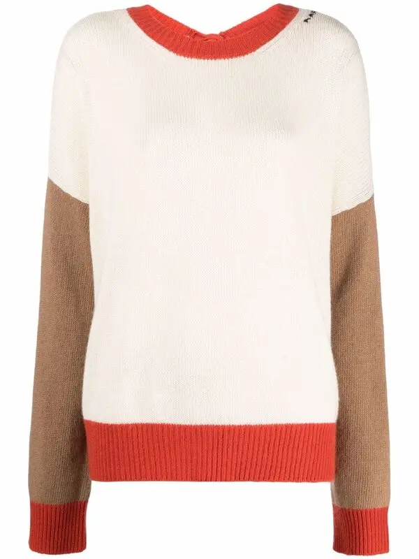 Marni Rear Tie-fastening Jumper - Neutrals