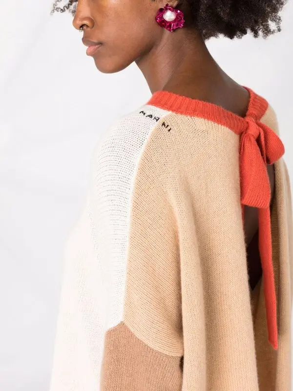 Marni Rear Tie-fastening Jumper - Neutrals