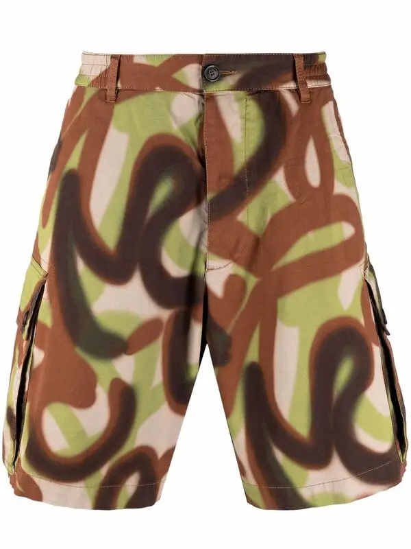 Dsquared2 Spray-paint Cargo Shorts - Neutrals
