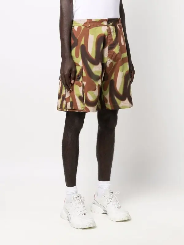 Dsquared2 Spray-paint Cargo Shorts - Neutrals