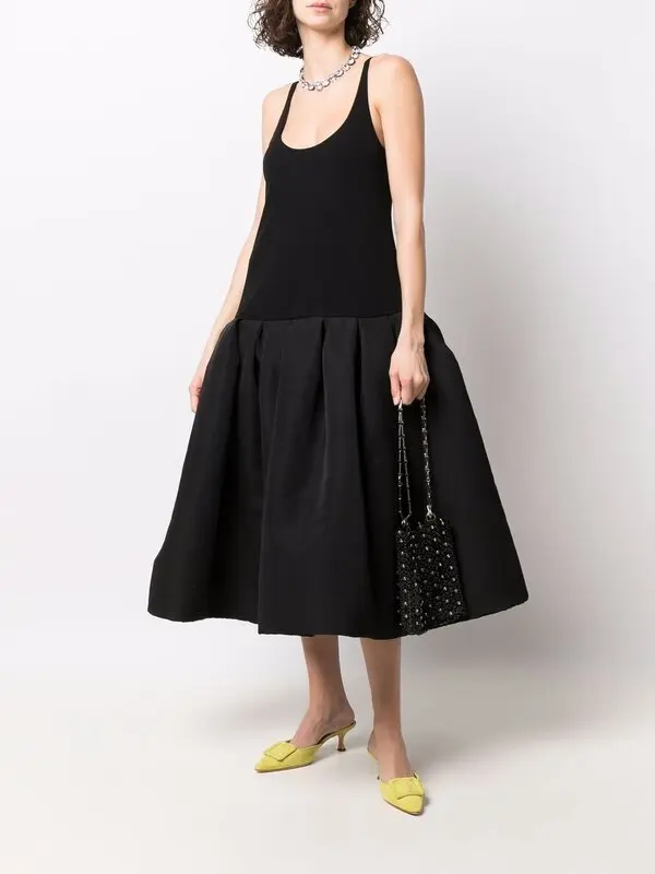Khaite Lynette Drop Waist Dress In Black - 45% Off | Editorialist