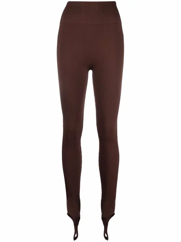 ANDREĀDAMO Open-toe Ribbed Leggings