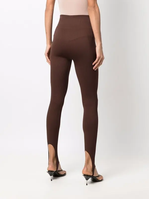 ANDREĀDAMO Open-toe Ribbed Leggings