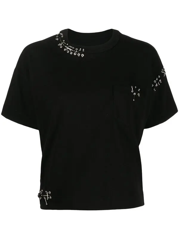 Sacai Piercing Crew-neck Cotton T-shirt