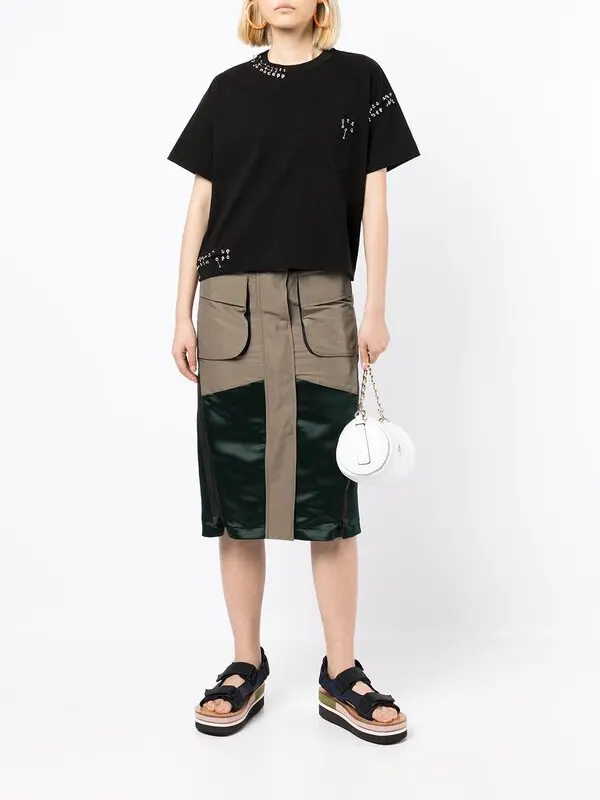 Sacai Piercing Crew-neck Cotton T-shirt