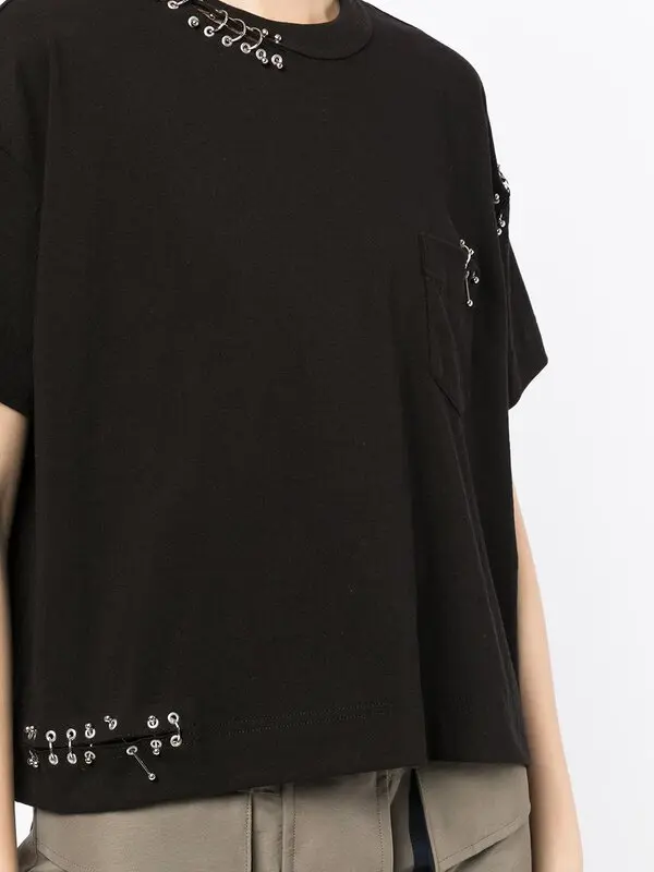 Sacai Piercing Crew-neck Cotton T-shirt