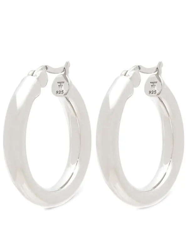 Tom Wood Medium Classic Thick Hoop Earrings - Silver