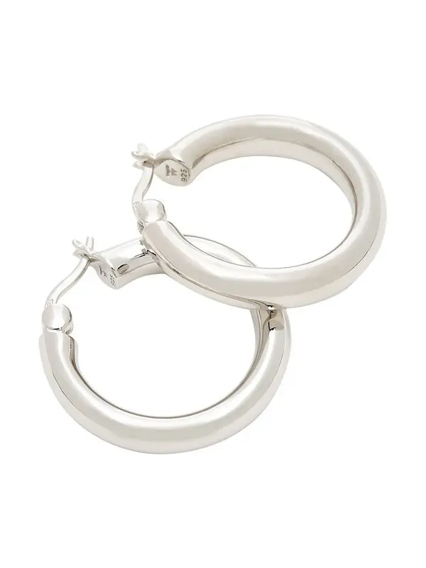 Tom Wood Medium Classic Thick Hoop Earrings - Silver | Editorialist