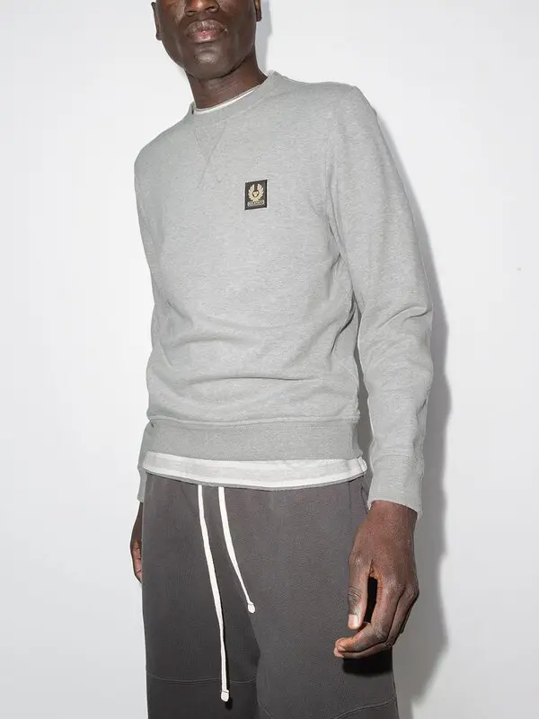 Belstaff Logo Patch Cotton Sweatshirt - Grey