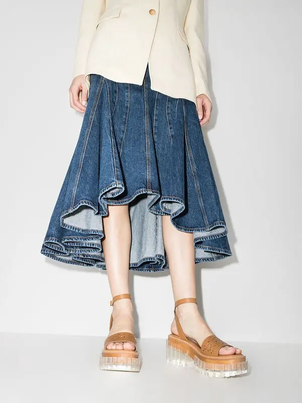 Stella McCartney Emilie Perforated Detail Platform Sandals