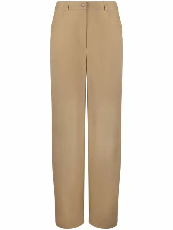 Alberta Ferretti High-waisted Wide-leg Trousers - Green