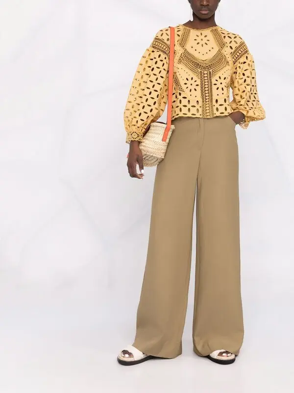 Alberta Ferretti High-waisted Wide-leg Trousers