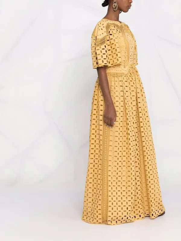 Alberta Ferretti Broderie Anglaise Floor-length Dress