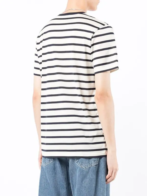 Sunspel Striped Crew-neck T-shirt - White