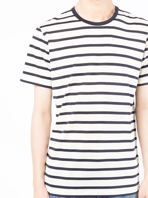 Sunspel Striped Crew-neck T-shirt - White