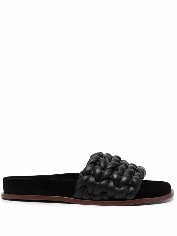 Chloé Woven Strap Sandals - Black