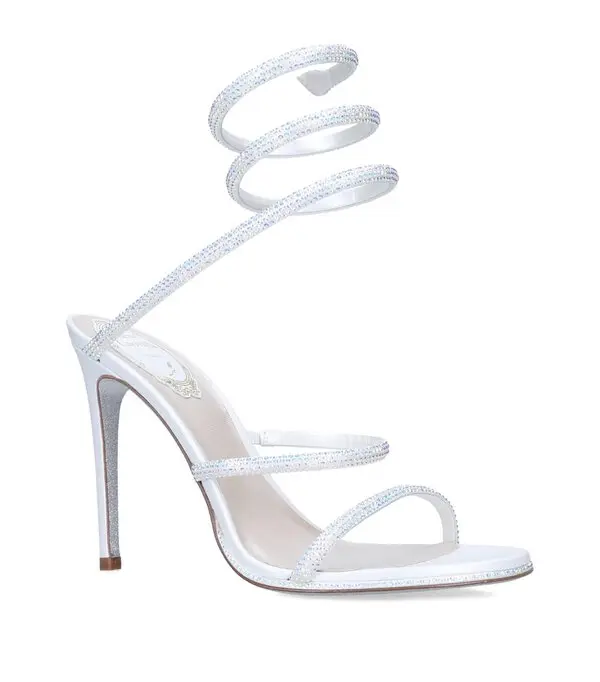 Rene Caovilla Embellished Cleo 105 Sandals - White