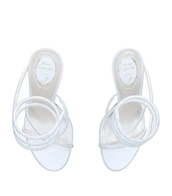 Rene Caovilla Embellished Cleo 105 Sandals - White