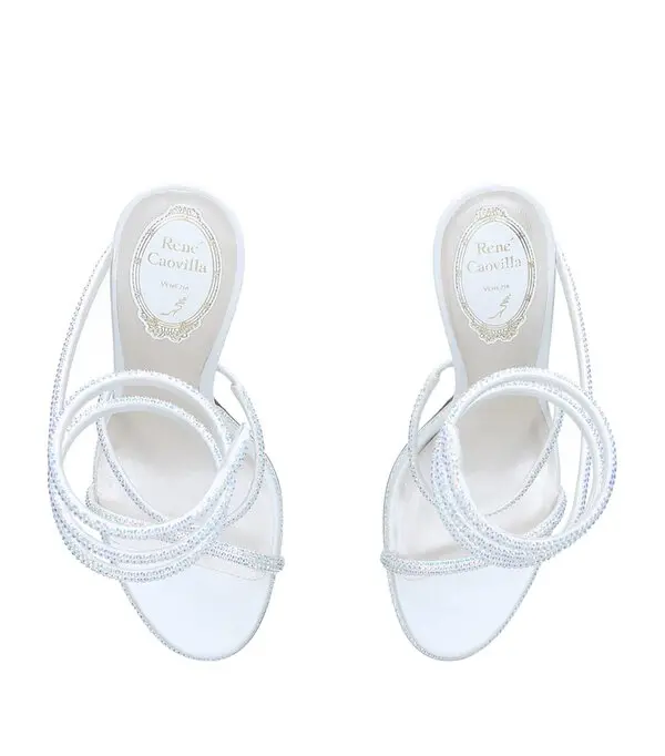 Rene Caovilla Embellished Cleo 105 Sandals - White