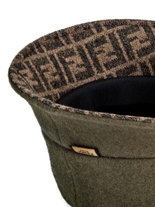 Fendi Ff Logo Wool Bucket Hat