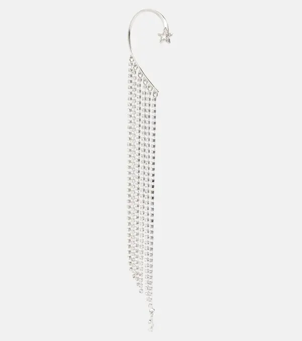 JIMMY CHOO Crystal-embellished Single Ear Cuff - Silver