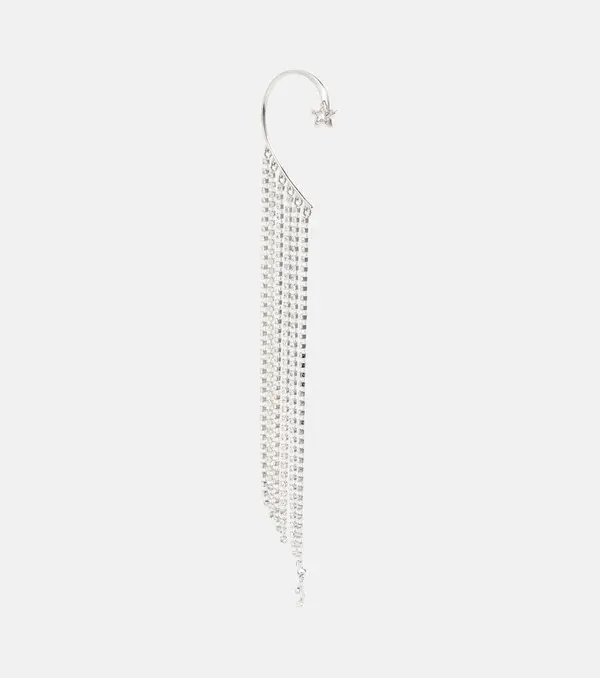 JIMMY CHOO Crystal-embellished Single Ear Cuff - Silver