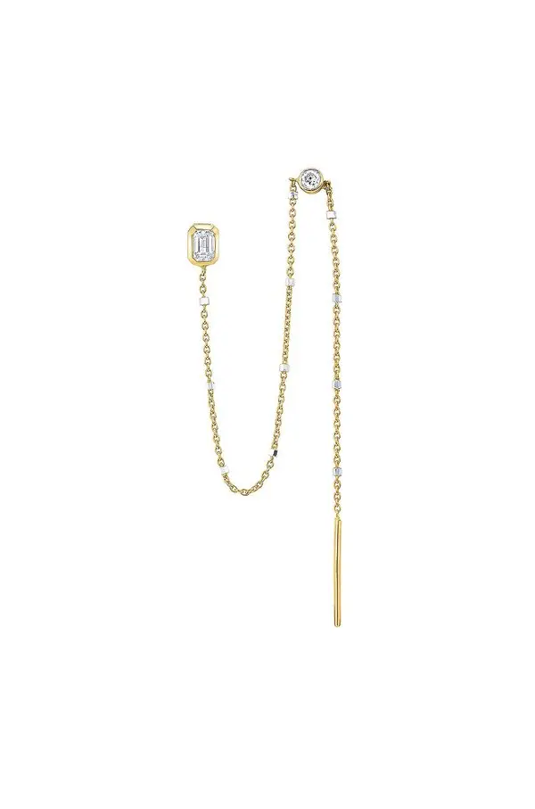 LOGAN HOLLOWELL Baby Emerald Cut Diamond Twinkle Single Earring - Gold