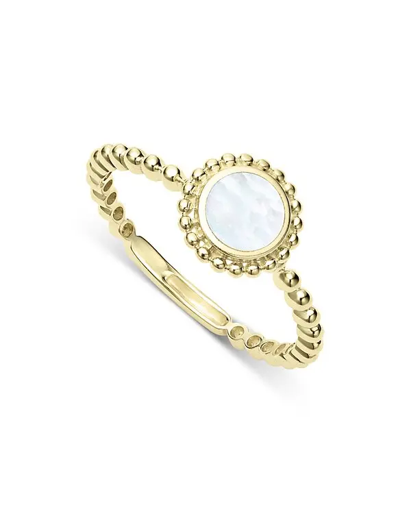 Lagos 18k Yellow Gold Covet Mother Of Pearl Stack Ring - Gold/white Mop