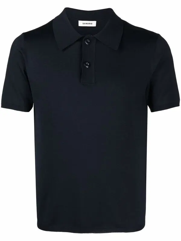 Sandro Short-sleeve Knitted Polo Shirt - Blue
