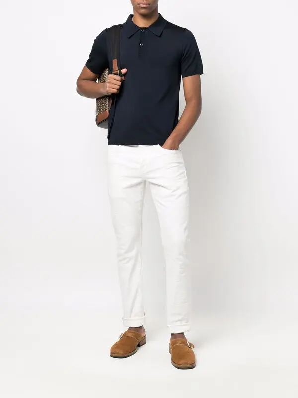 Sandro Short-sleeve Knitted Polo Shirt - Blue