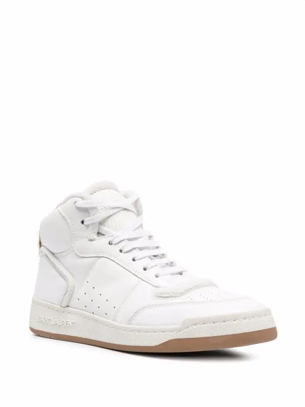 Saint Laurent Lace-up Hi-top Sneakers - White