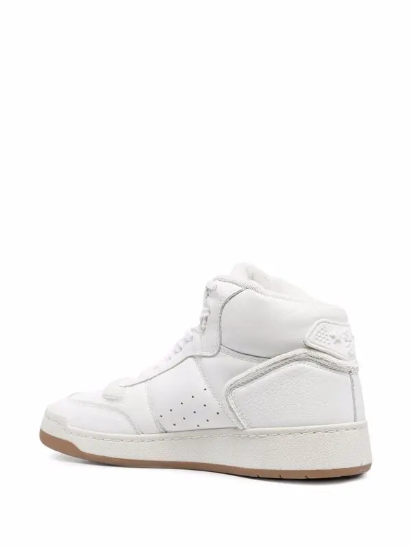 Saint Laurent Lace-up Hi-top Sneakers - White