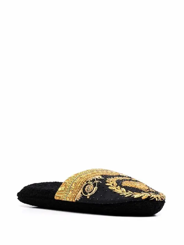 Versace I Barocco Print Slippers