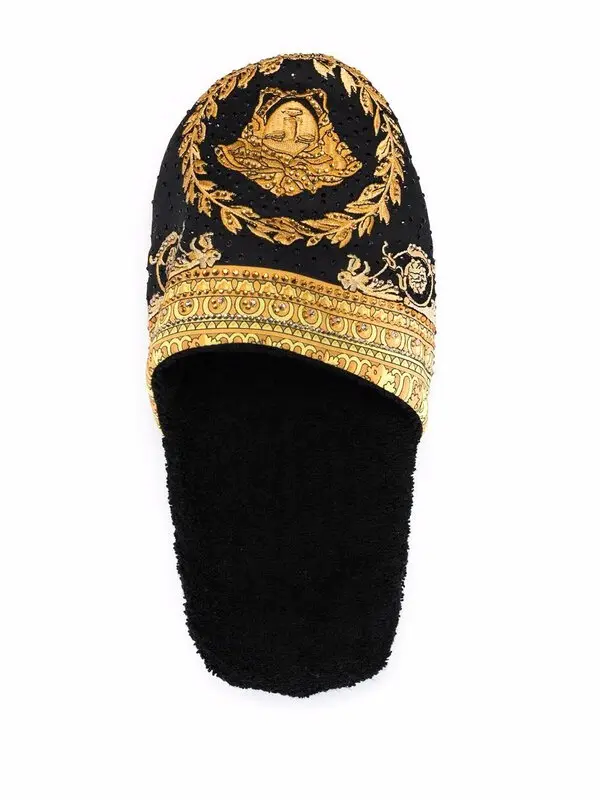Versace I Barocco Print Slippers